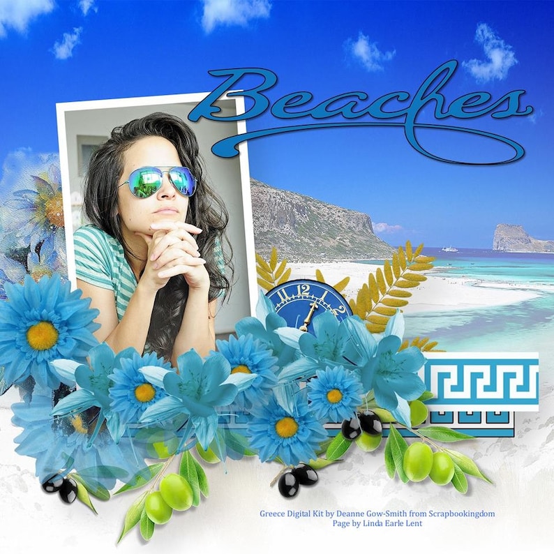 GREECE Digital Scrapbooking Kit 67 Embellishments and 19 Papers , Urns ...
