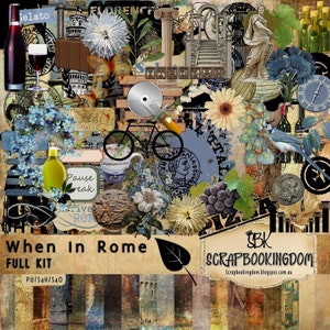 Rome Italy Scrapbook KIT -digital Embellishments and Scrapbook Papers ...