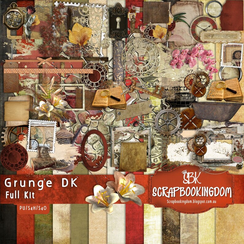 Grunge DK Digital Scrapbooking Kit Grunge Scrapbooking - Etsy