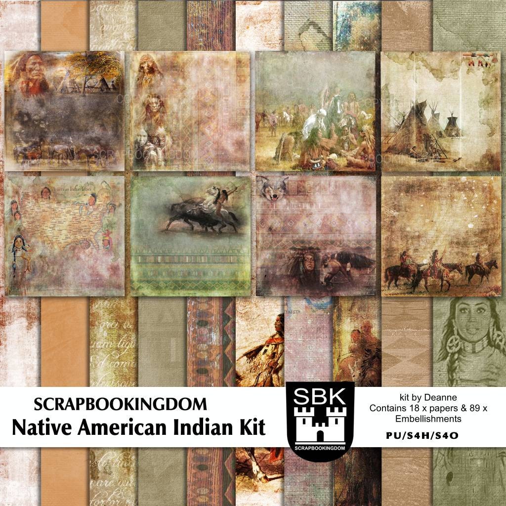 Native American Indian scrapbook kitfeathers arrows Indian | Etsy