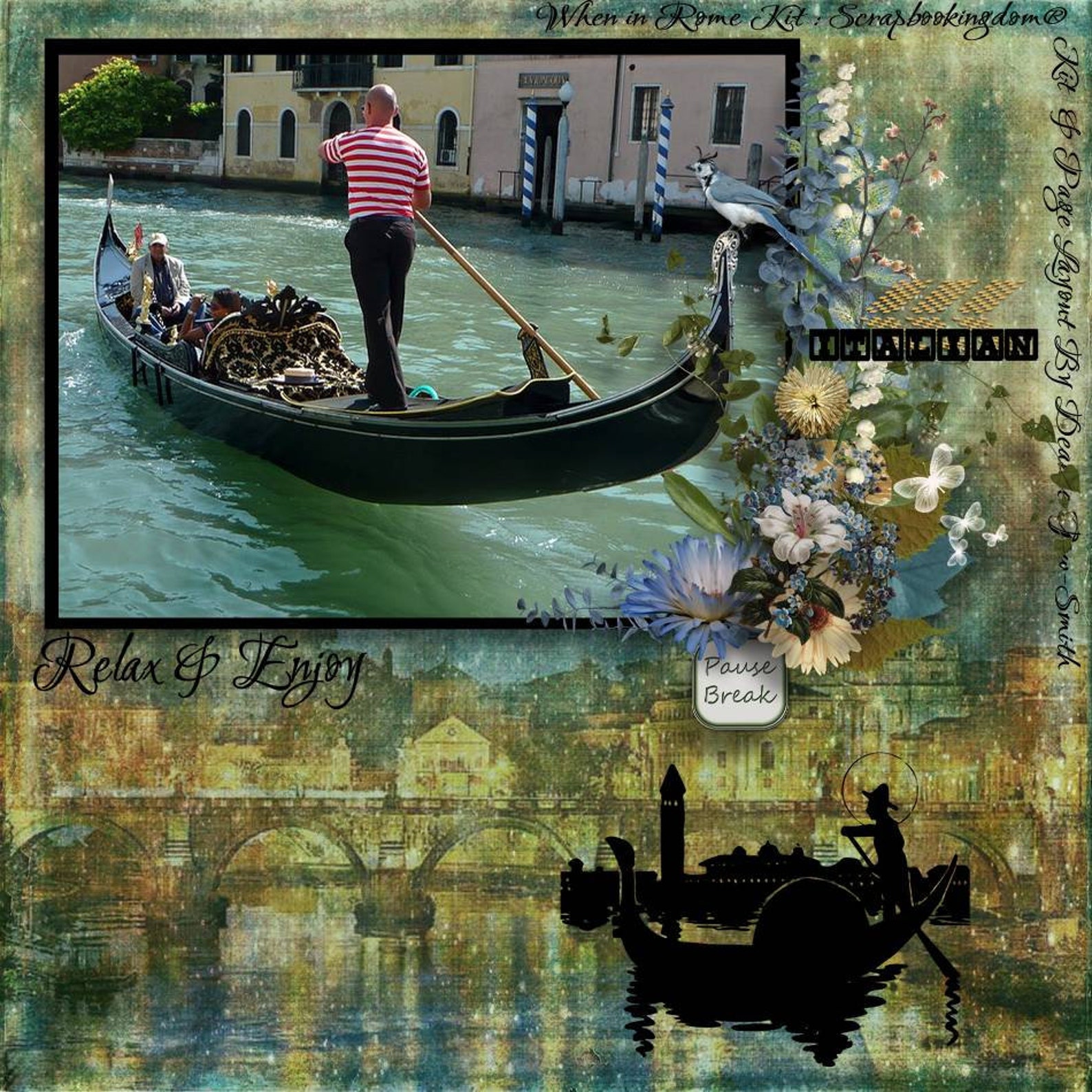 Rome Italy Scrapbook KIT -digital Embellishments and Scrapbook Papers ...