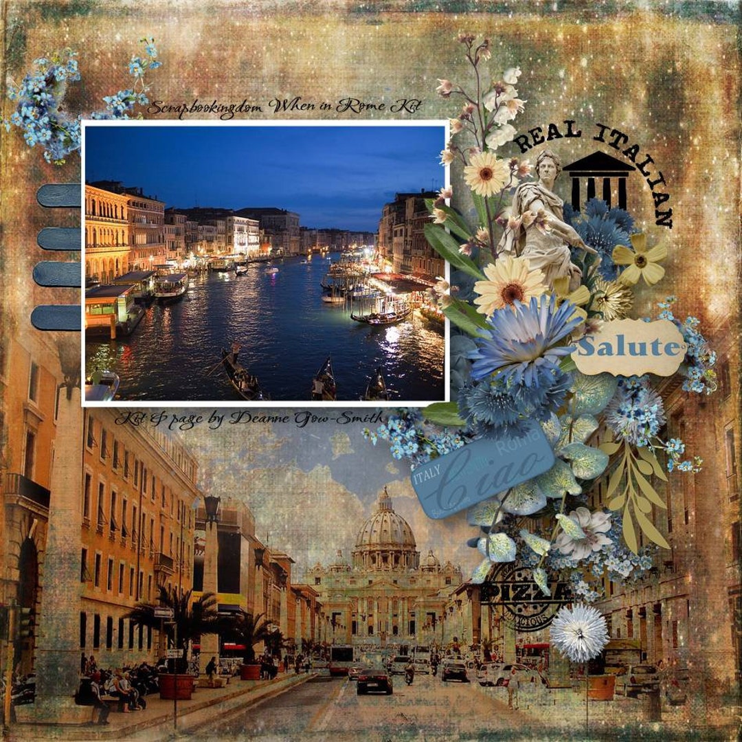 Rome Italy Scrapbook KIT -digital Embellishments and Scrapbook Papers ...