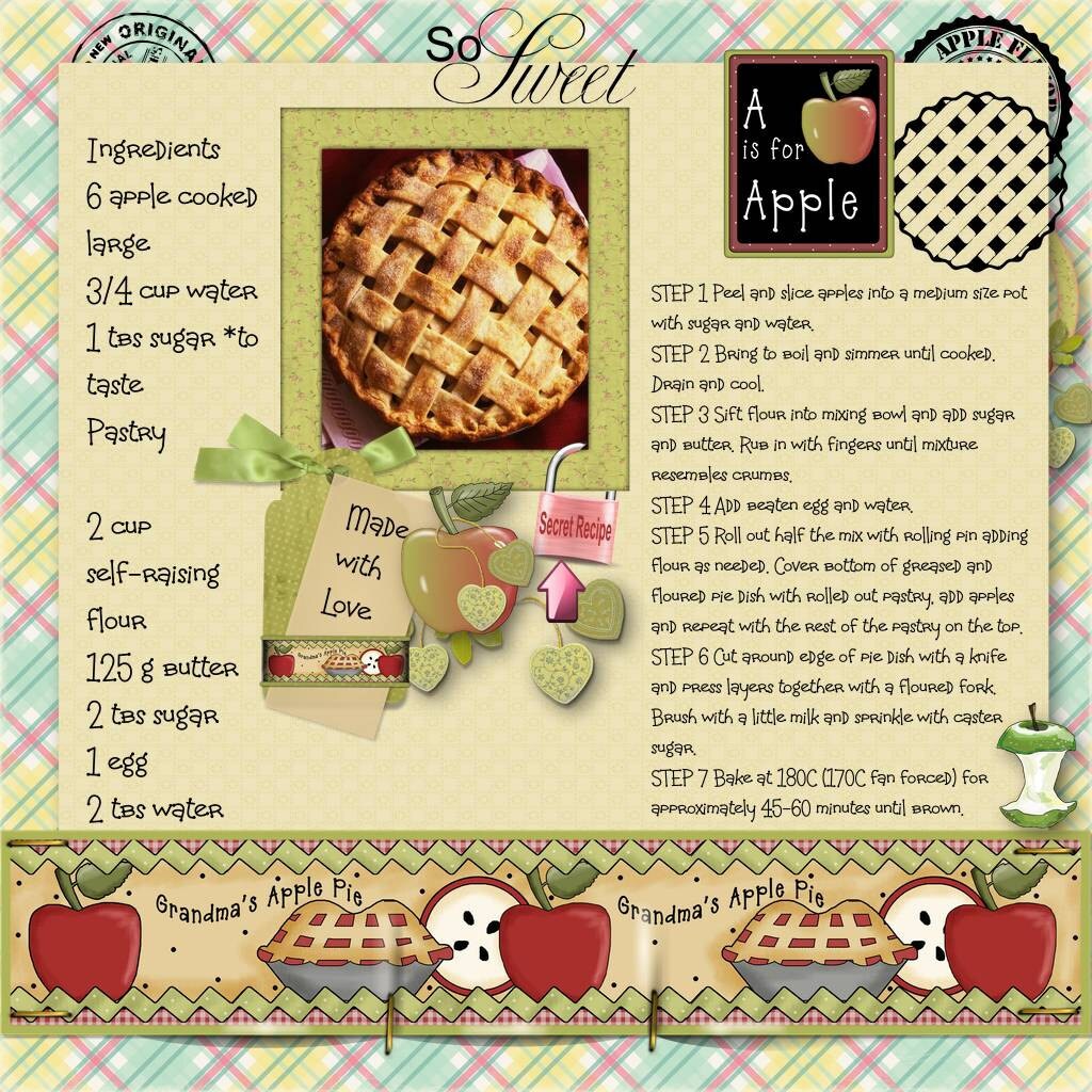 Digital Scrapbook Kit Cooking Bakingmake a Recipe Scrapbook - Etsy ...