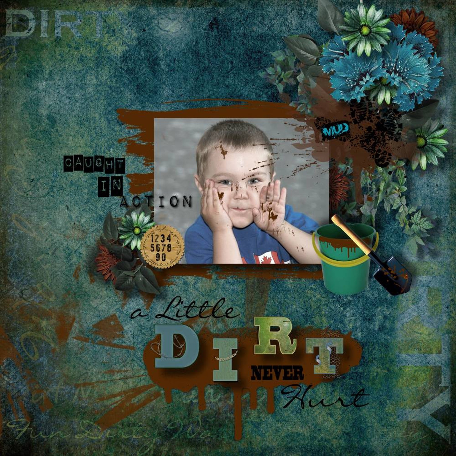 A Little Dirt Boys Scrapbook Kit With Mud and Dirt Theme 18 - Etsy
