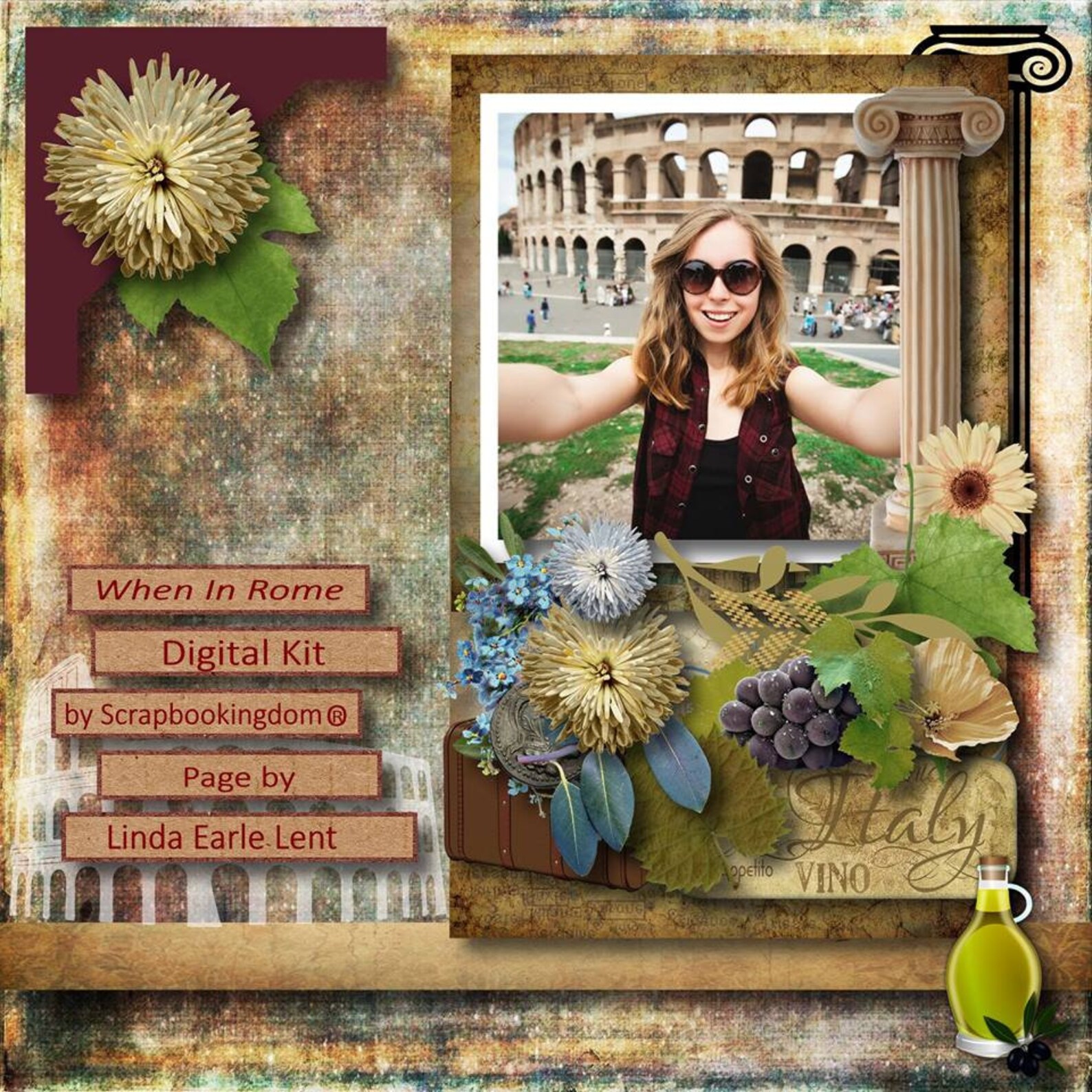 Rome Italy Scrapbook KIT digital Embellishments and Scrapbook - Etsy