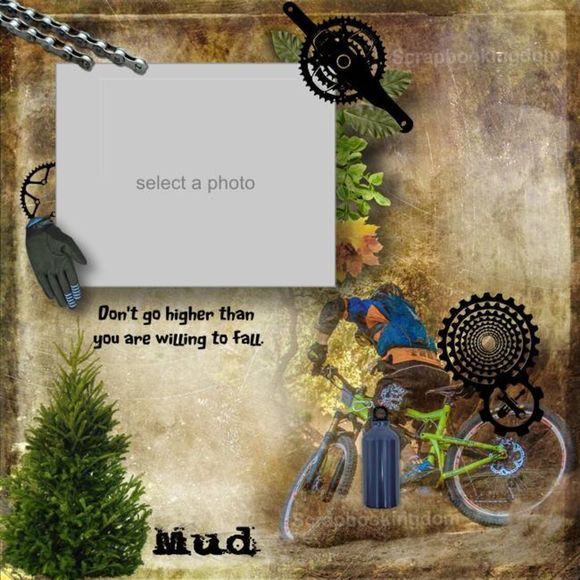 Cycling Themed Scrapbook Kit on Ya Bike Wheels Gears | Etsy