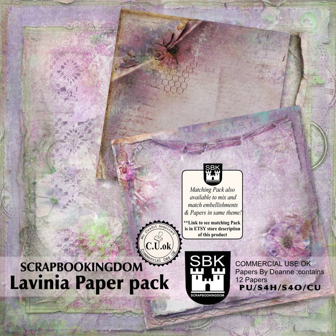 Lavinia CU Paper Pack Curled Edges on Papers Slightly Grunge Commercial ...