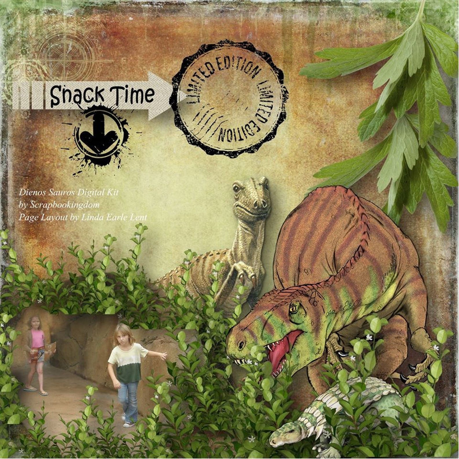 Dinosaur Scrapbook Kit - Realistic Dinosaur Embellishments (59) and ...