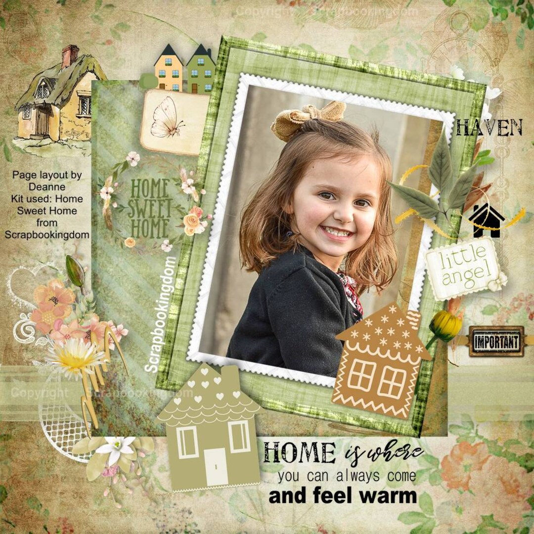 Home Sweet Home Digital Scrapbooking Kit. Create Exciting Scrapbook ...