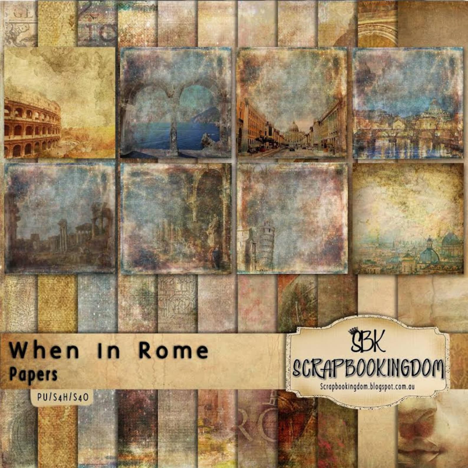 Rome Italy Scrapbook KIT digital Embellishments and Scrapbook - Etsy