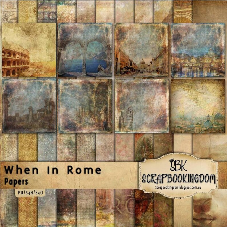Rome Italy Scrapbook KIT -digital Embellishments and Scrapbook Papers ...