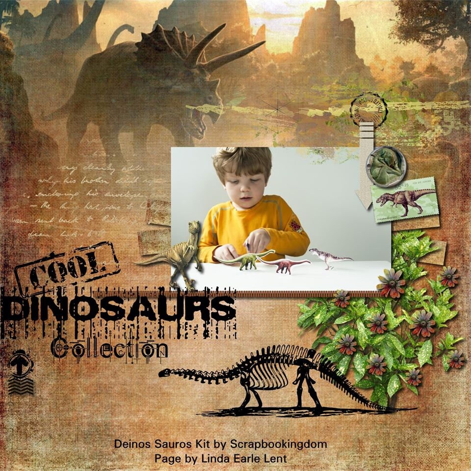 Dinosaur Scrapbook Kit - Realistic Dinosaur Embellishments (59) and ...