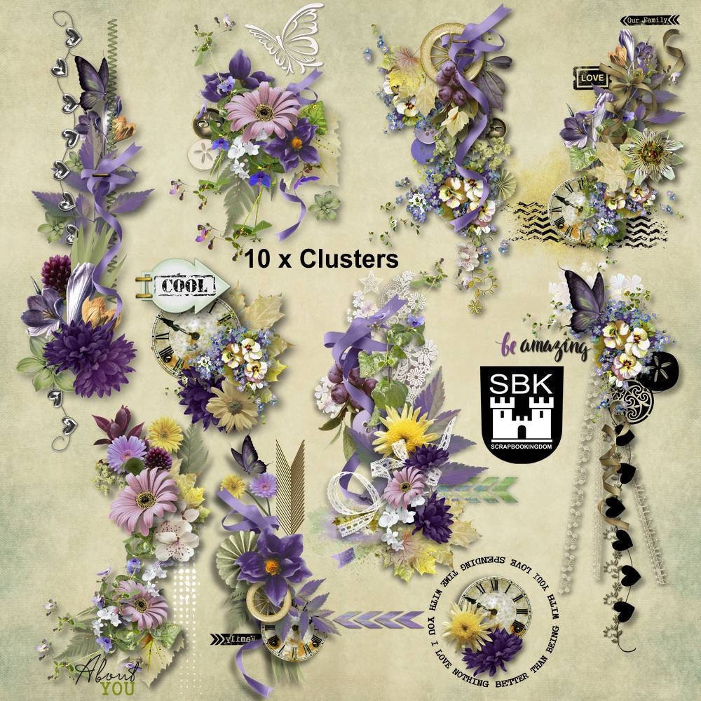 Digital Scrapbooking Clusters .png Transparent Background Digital ...