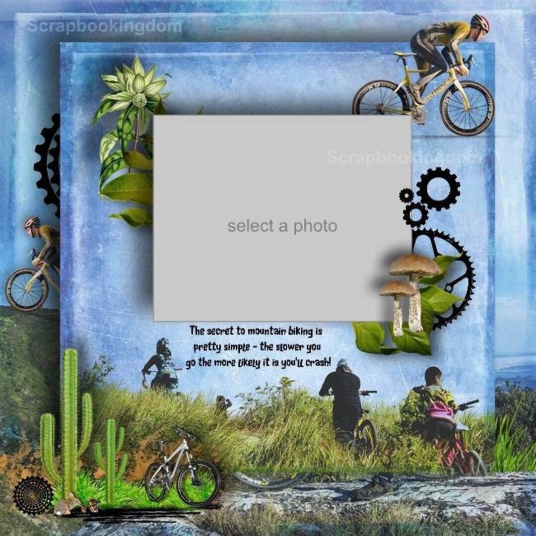 Cycling Themed Scrapbook Kit on Ya Bike Wheels Gears - Etsy