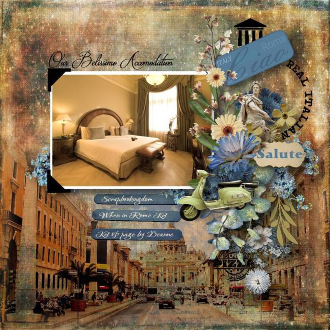 Rome Italy Scrapbook KIT -digital Embellishments and Scrapbook Papers ...