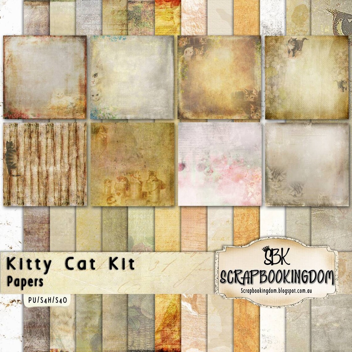 Digital Scrapbook Kit for Pets Cat Theme Kitty Cat Kit | Etsy