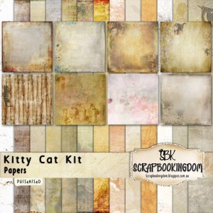Digital Scrapbook Kit for Pets, Cat Theme Kitty Cat Kit Embellishments ...