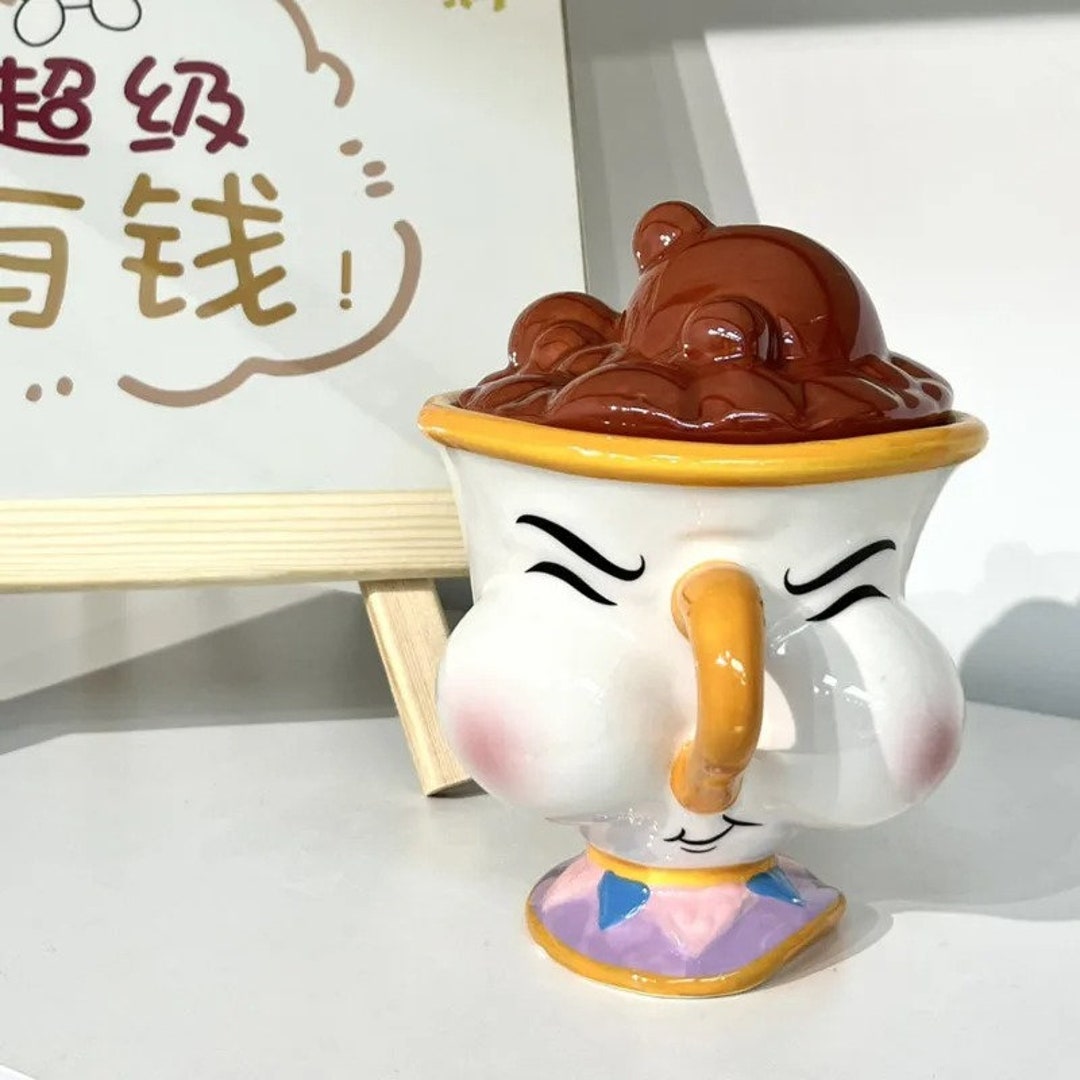 350ml Chip Ceramic Cup Cartoon Anime Beauty and the Beast Mug Creative ...
