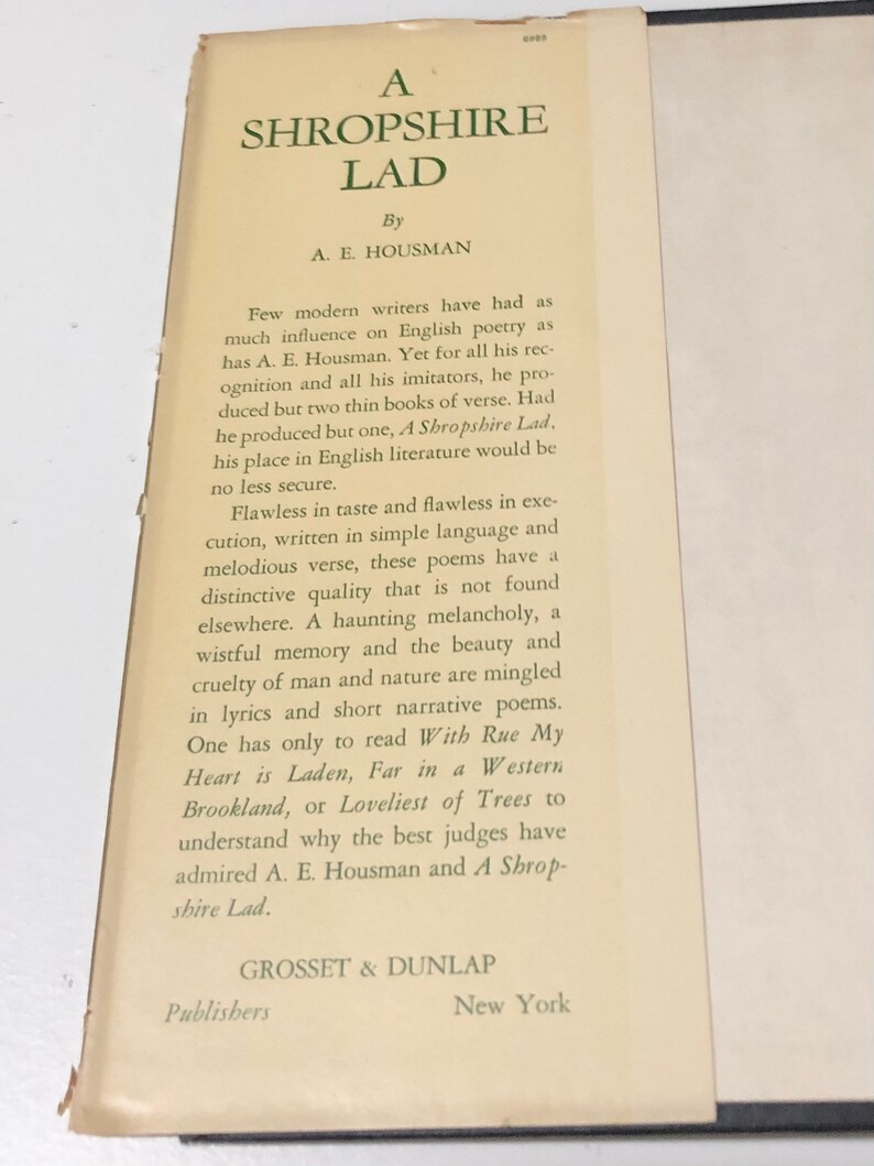 A Shropshire Lad AE Housman 1932 Cameo Classics Illustrated | Etsy