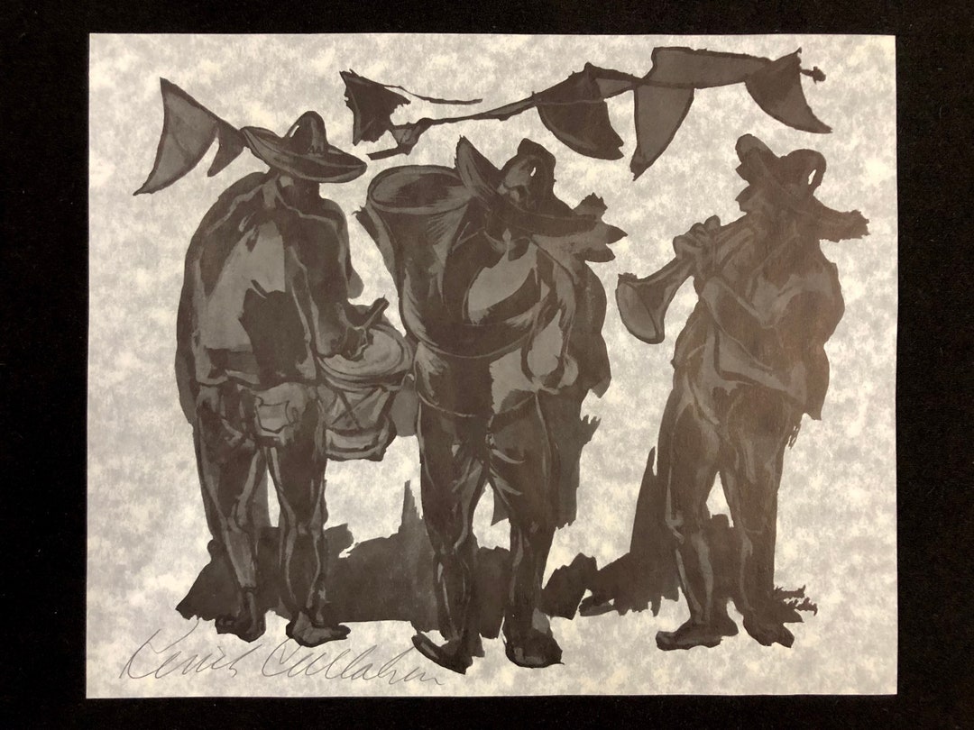 Kenneth Callahan “mexican Band” Signed Lithograph 9”x11” Mid Century ...