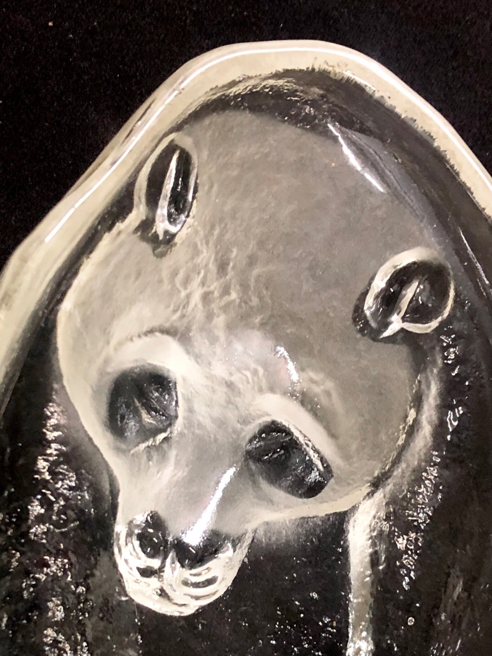 Viking Glass Panda Bear Frosted Glass Paperweight Sculpture - Etsy