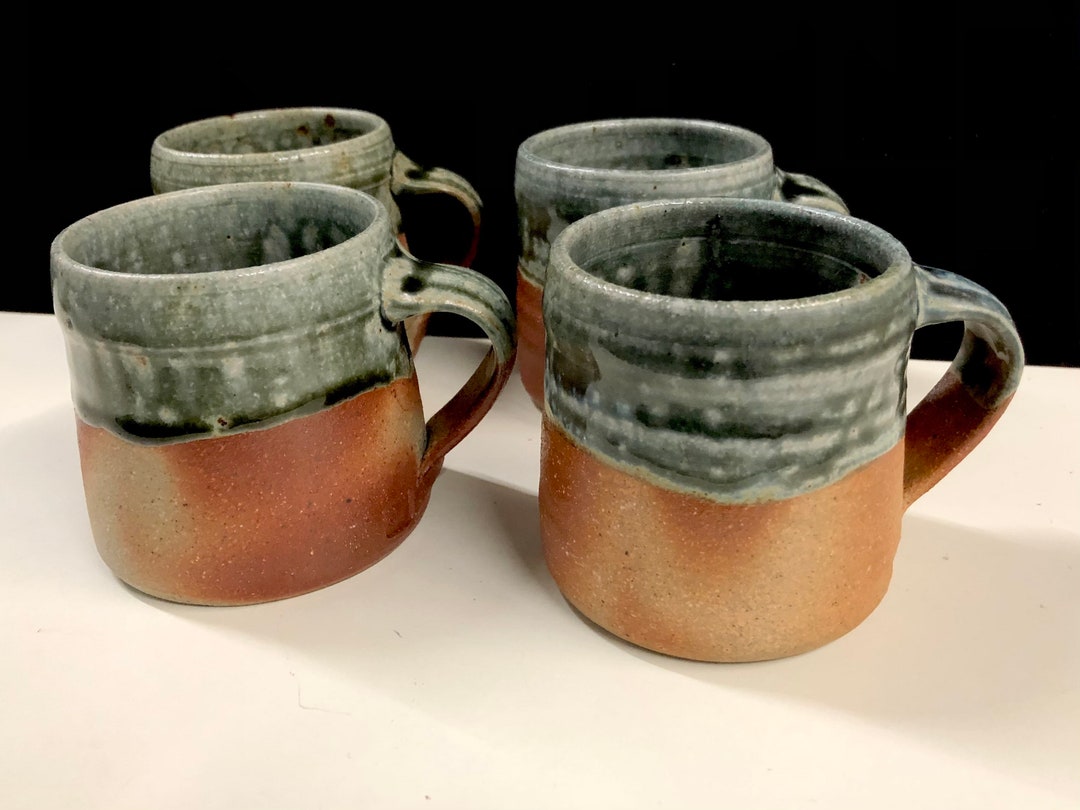 Set of 4 Glazed Studio Pottery Coffee Mugs Marked JT (jason Trebs?) - Etsy