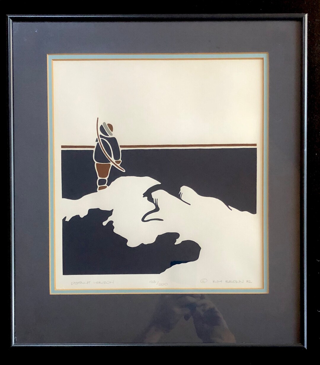 Kim Brown Lithograph “distant Horizon” 1982 Alaska Inuit Eskimo Modernist - Etsy