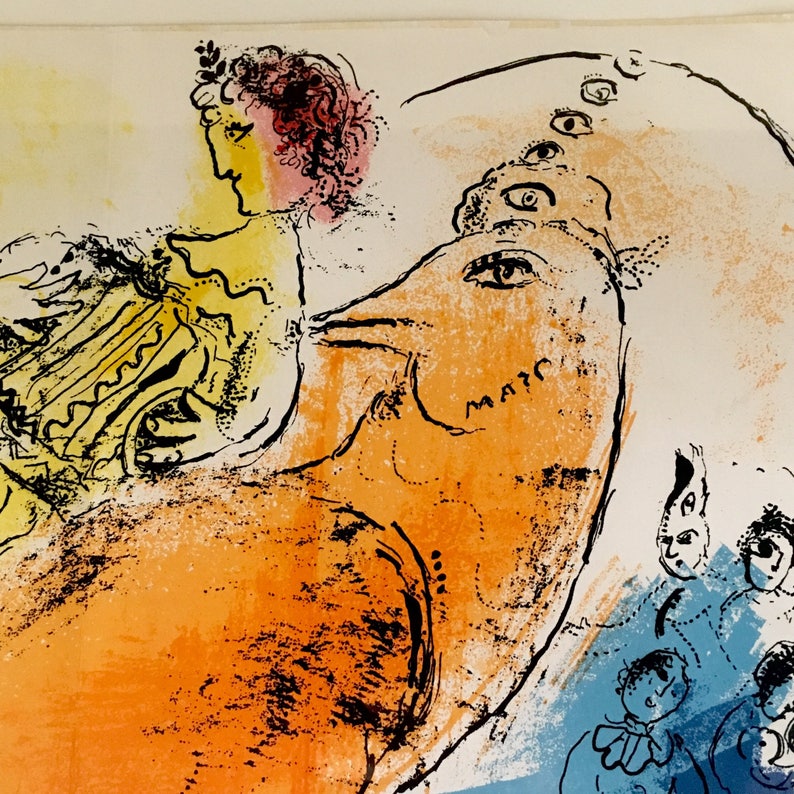 Marc Chagall The Accordionist Lithograph 1957 Jacques Etsy