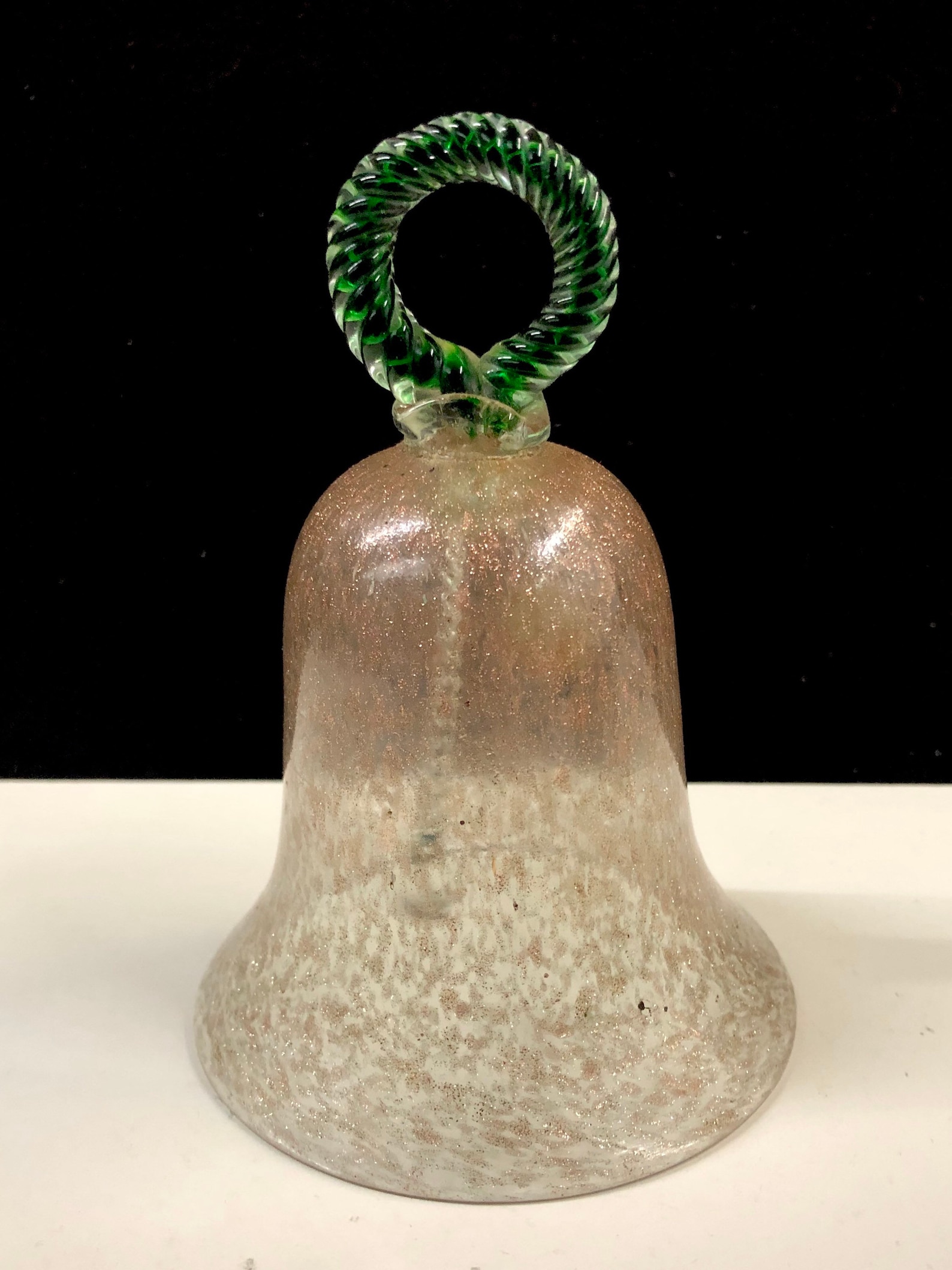 Murano Art Glass Bell Gold With Green Top With Label | Etsy