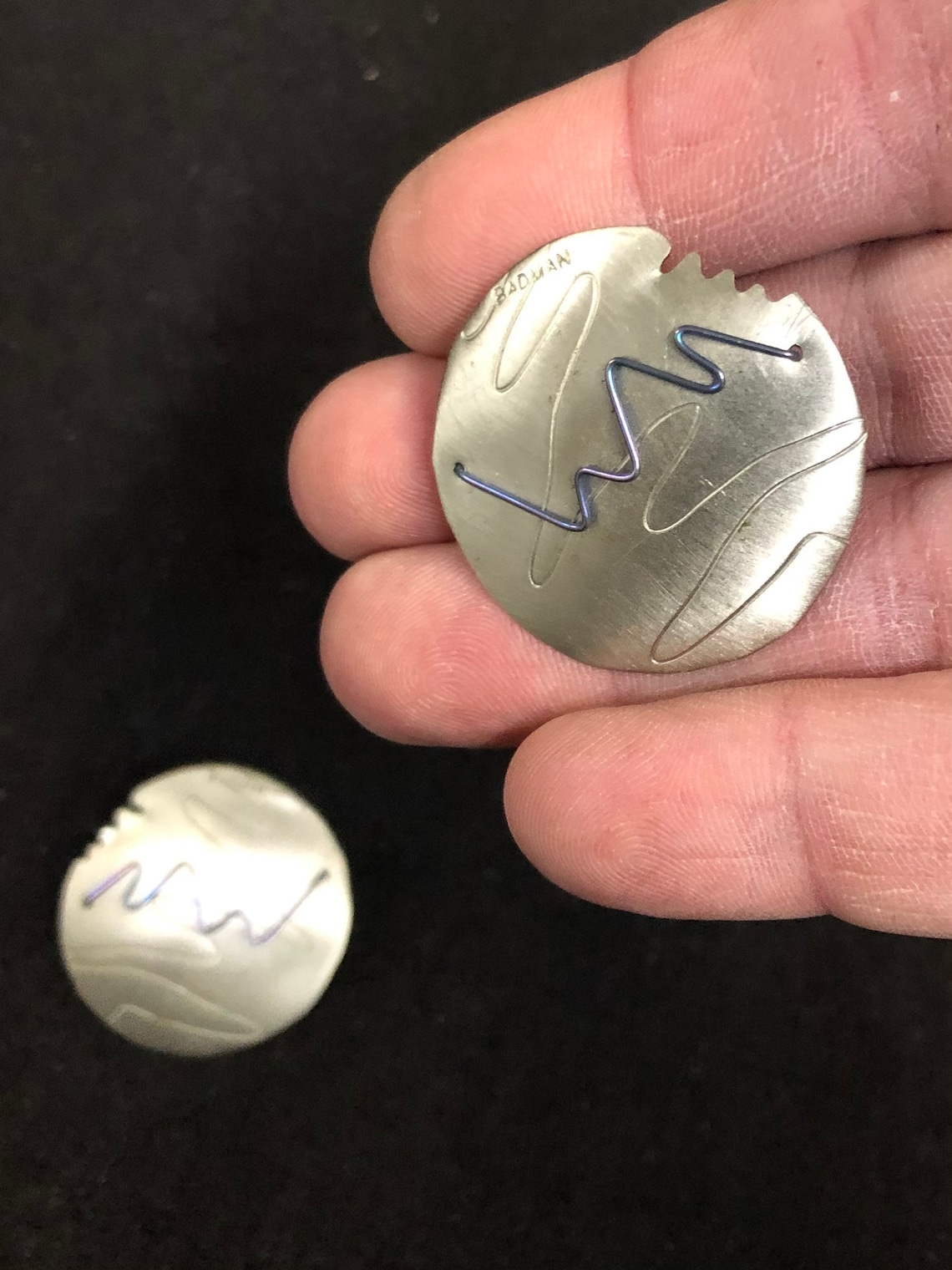 David Badman Modernist Mixed Metal Earrings - Etsy