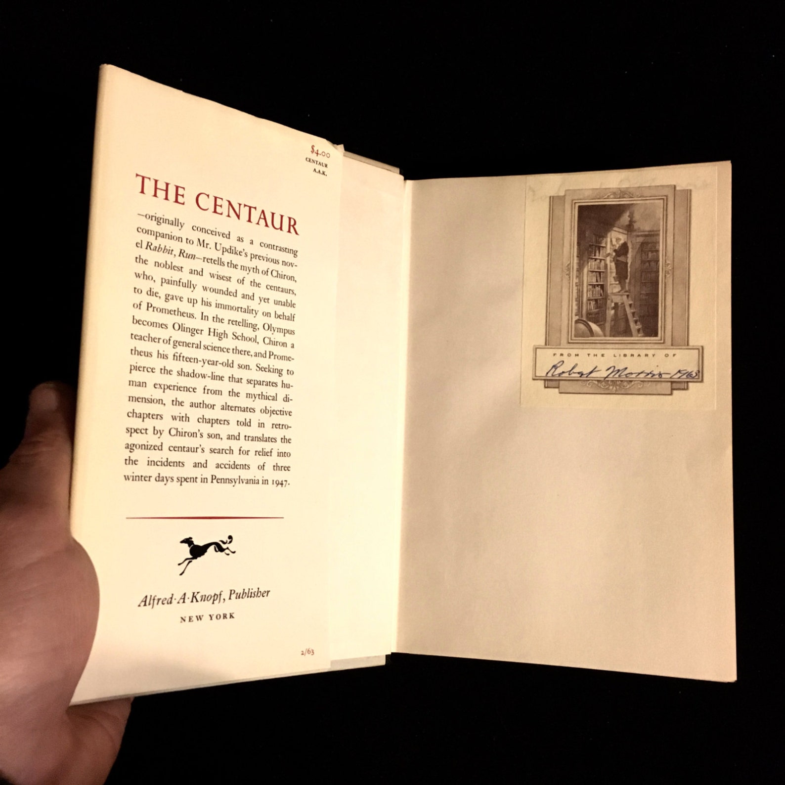 The Centaur John Updike 1963 2nd Printing Before Publication - Etsy