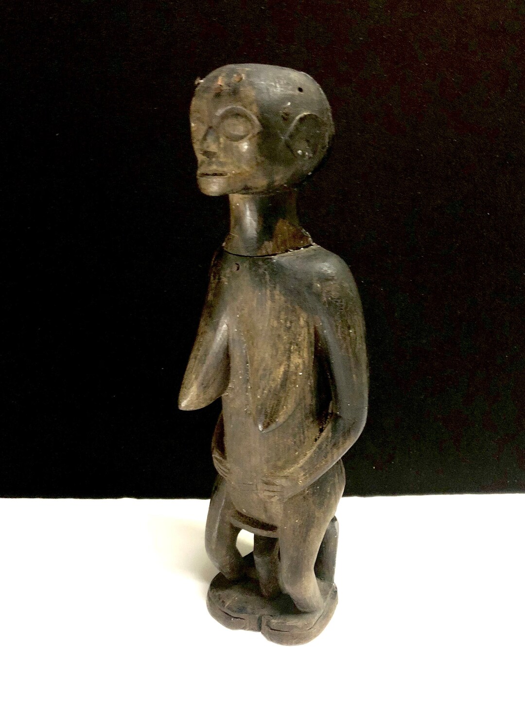 Vintage Makonde Seated Woman Hand Carved Wood Sculpture 12” Free ...