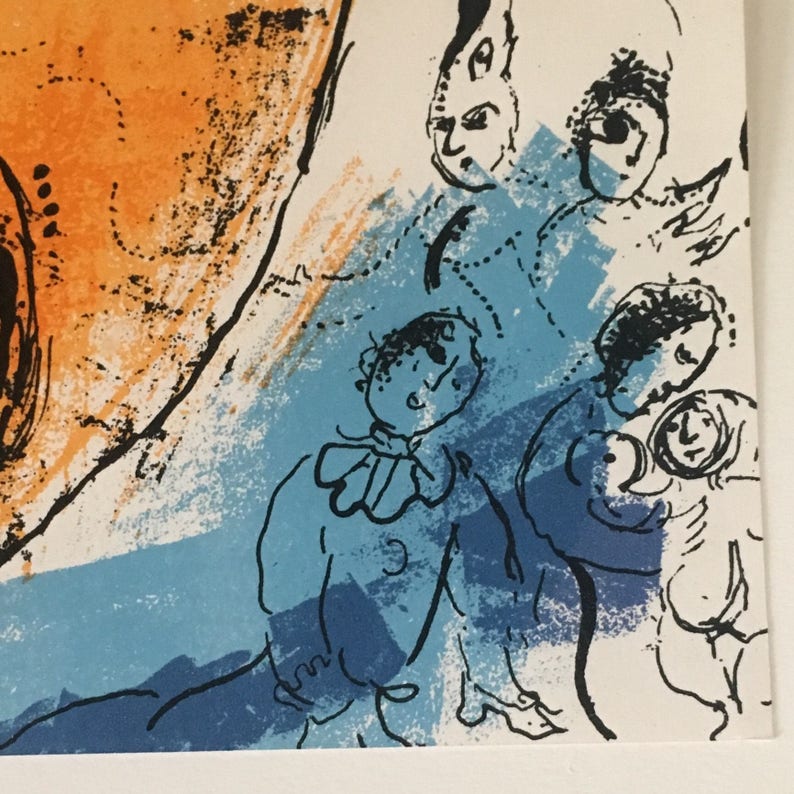 Marc Chagall The Accordionist Lithograph 1957 Jacques Etsy