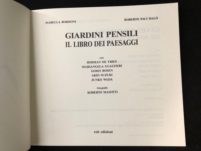 Isabella Bordoni/roberto Dalo Giardini Pensili/il Libro Dei - Etsy