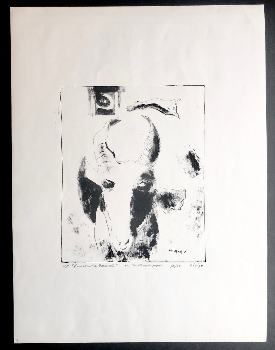 Val Laigo “tamaraw’s Farewell” Lithograph 3/5 Filipino American ...