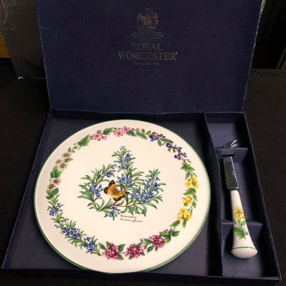 Royal Worcester worcester Herbs Cake Cheese Platter and - Etsy
