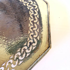 Hand Hammered Pierced Silverplate Octagonal Footed Dish HMC Sheffield ...