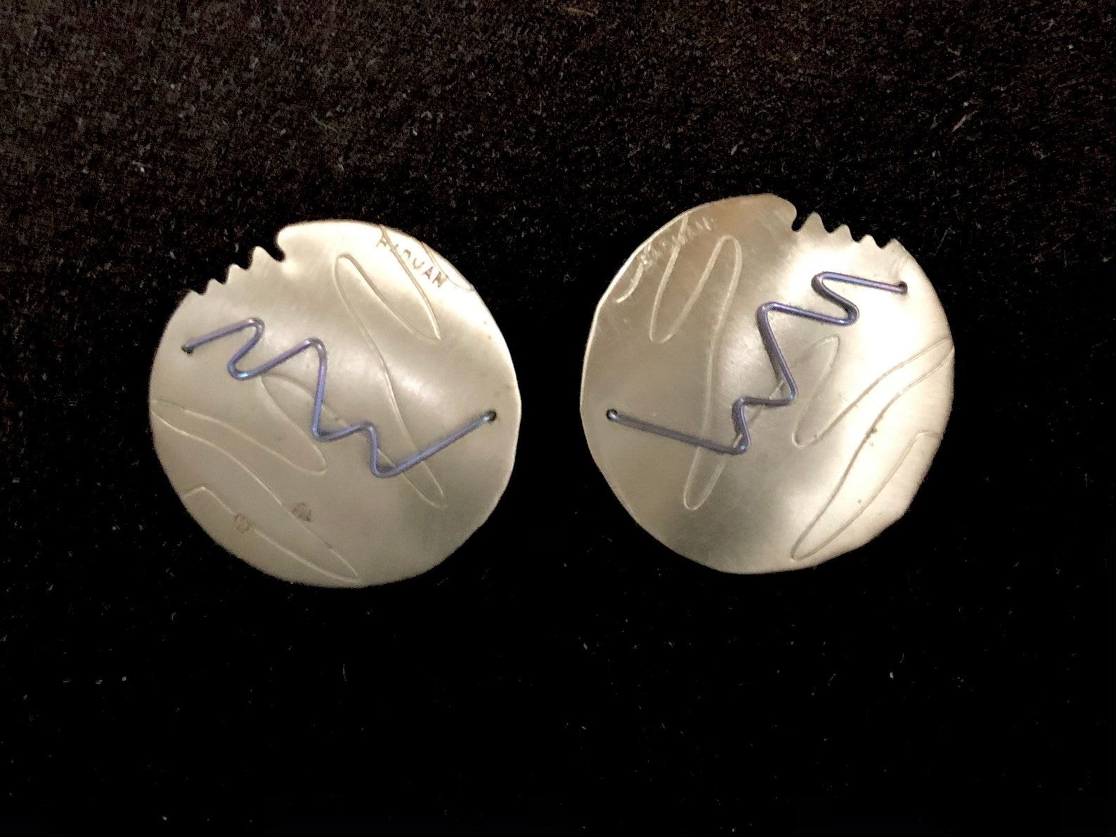 David Badman Modernist Mixed Metal Earrings - Etsy