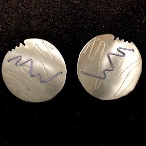 David Badman Modernist Mixed Metal Earrings - Etsy