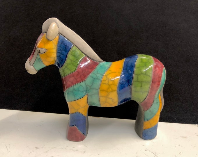 South African Raku Pottery Rainbow Zebra - Etsy