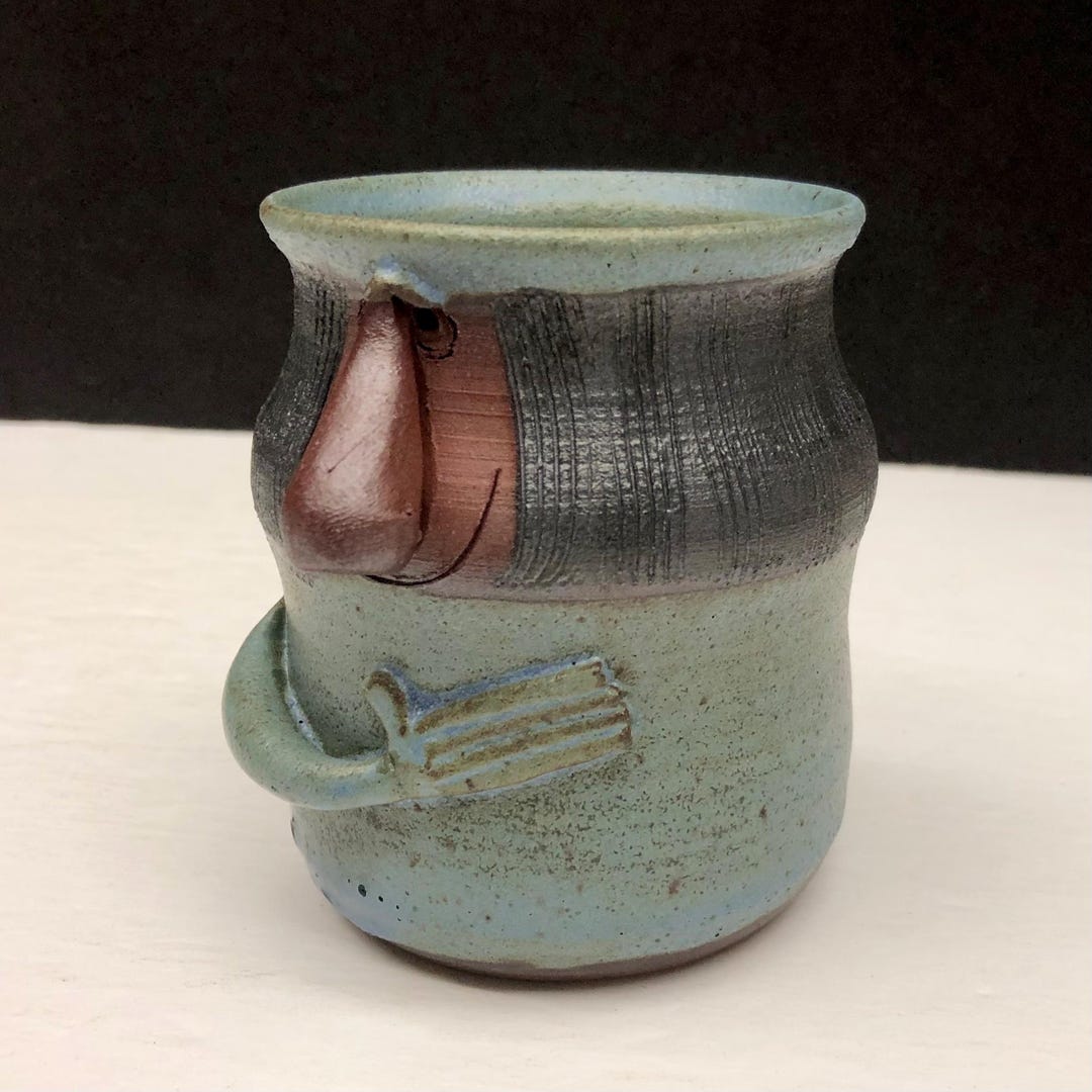 Blue Funny Face Studio Pottery Cup - Etsy