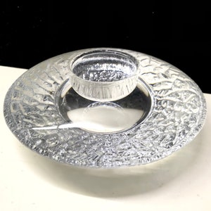 Orrefors Kosta Boda Discus Ice Glass Candleholder With Labels Mid ...