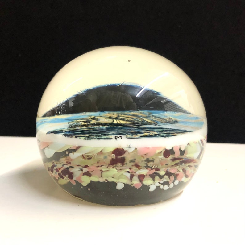 Tom Mosser Cased Art Glass Paperweight Tall Ship 3H - Etsy