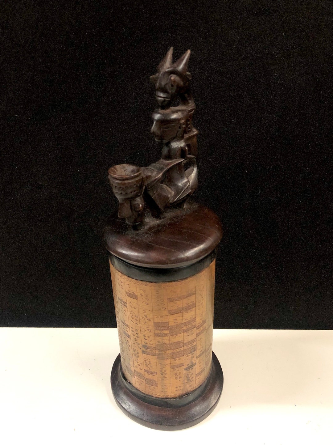 Vintage Batak Toba Shaman Medicine Container With Carved Lid With ...