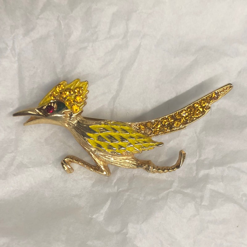 Gold Roadrunner Pin - Etsy