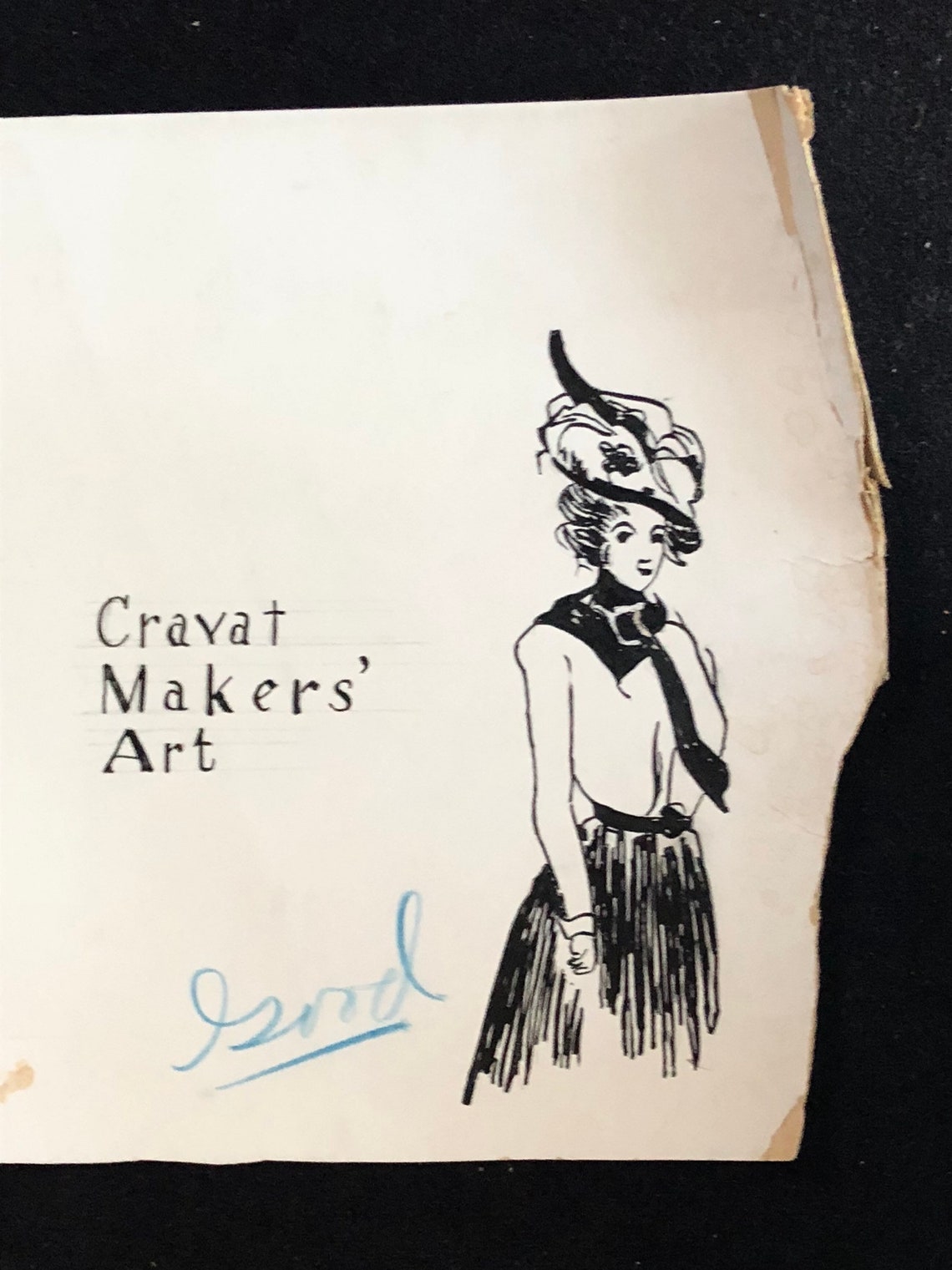 1920s Vintage Fashion Ink Drawing Graphic Design Student | Etsy