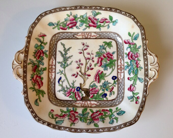Antique Coalport Indian Tree Square Handled Plate 10 1/8 - Etsy