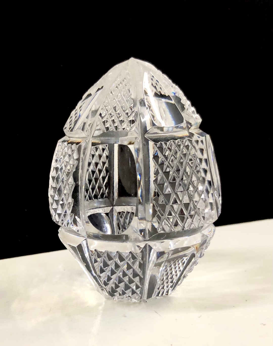 Cut Crystal Egg Paperweight - Etsy
