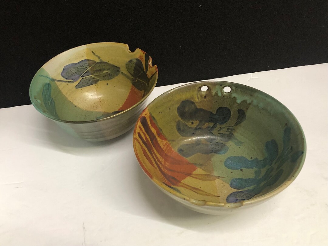 Pair of William Bill Creitz Studio Pottery Rice Chopsticks Bowls Free ...