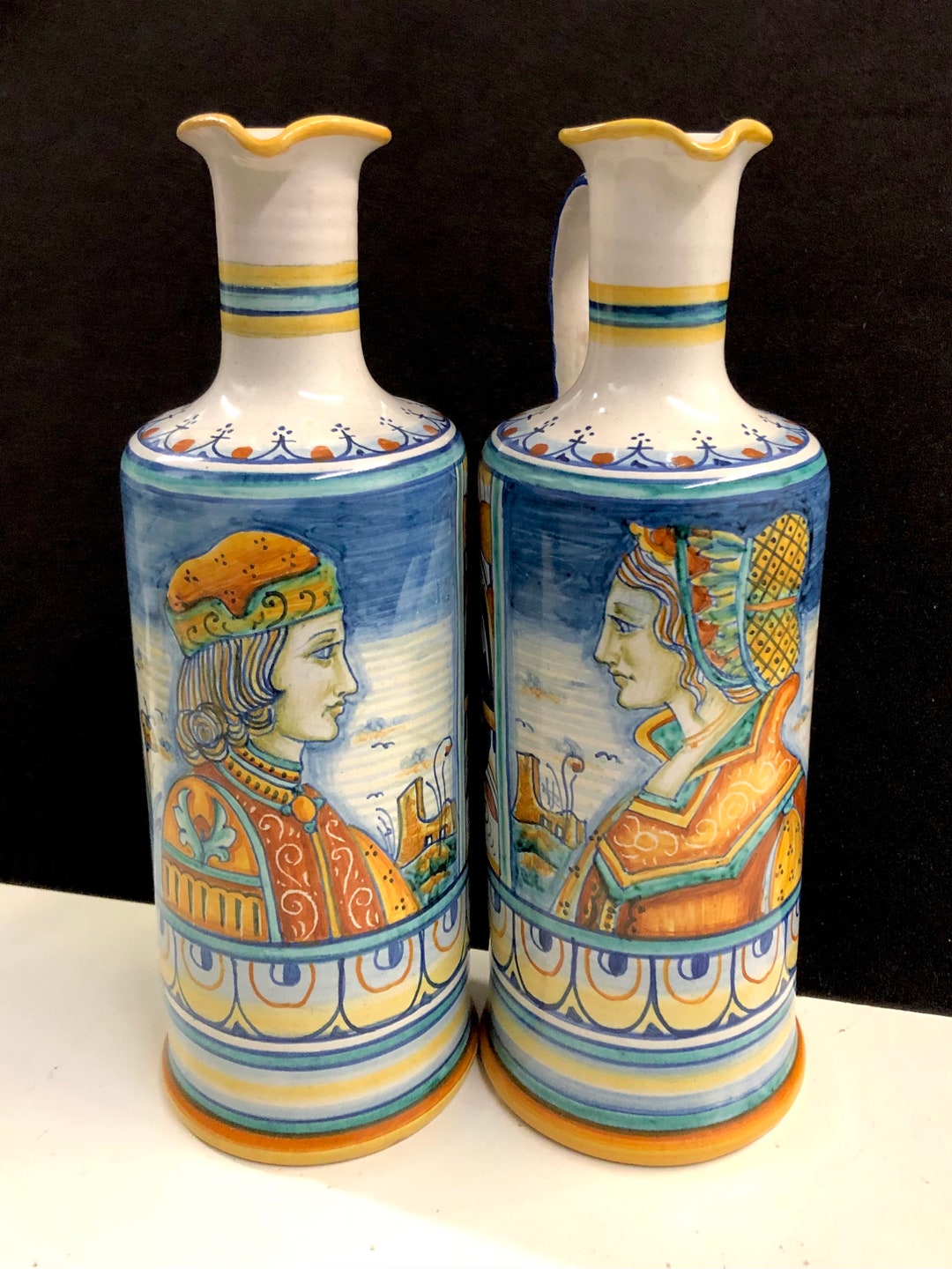 Alvaro Binaglia Deruta Renaissance Revival Istoriata Style Olive Oil ...